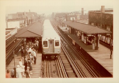 1962 MBTA Chicago Color Subway Photo Snapshot Evanswood Station "The T ...
