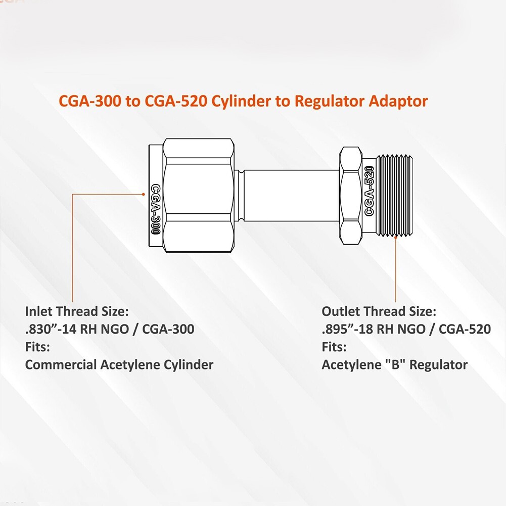 Cylinder To-Regulator Acetylene Adaptors. CGA-200,CGA-300,CGA-510 And ...