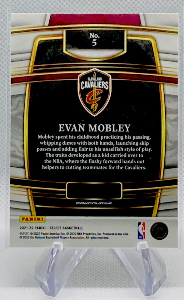 2021-22 Select Evan Mobley Concourse Blue Parallel Rookie Card #5 ...