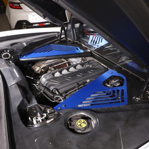 Blue Engine Cover For Corvette C8 2020-23 POWDER COATED Engine Bay ...