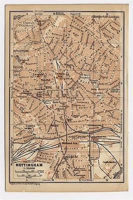 Pre-1900 - Map Nottingham