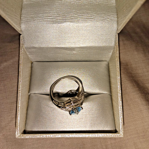 Zales Sterling Silver Blue Topaz Ring New in Box | eBay