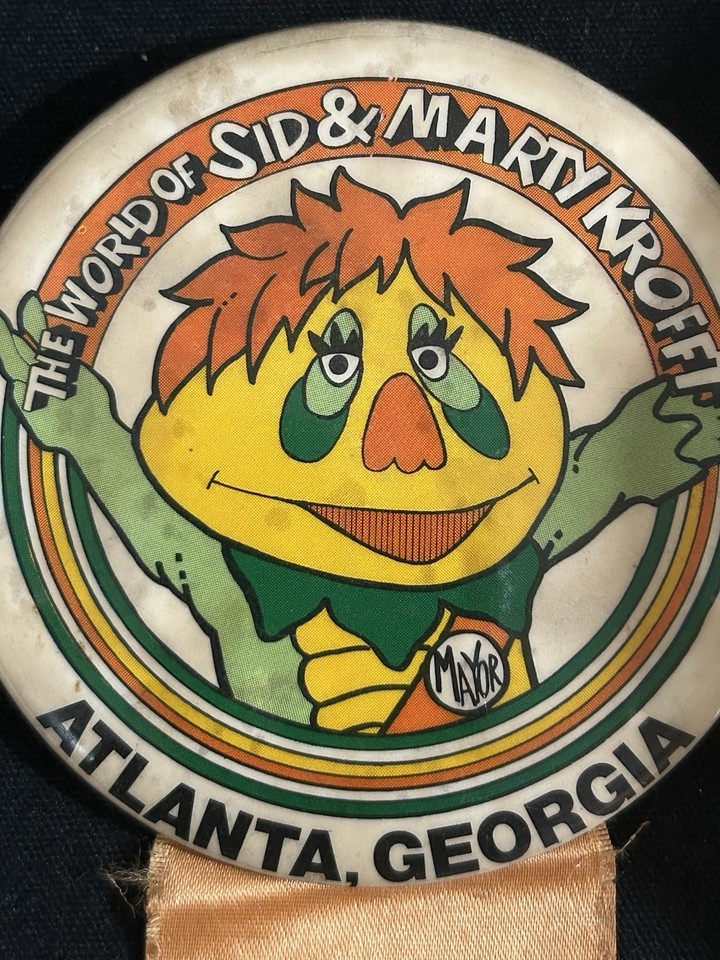 1975 The World of Sid & Marty Krofft H.R. Pufnstuf Mayor Atlanta Pin W ...
