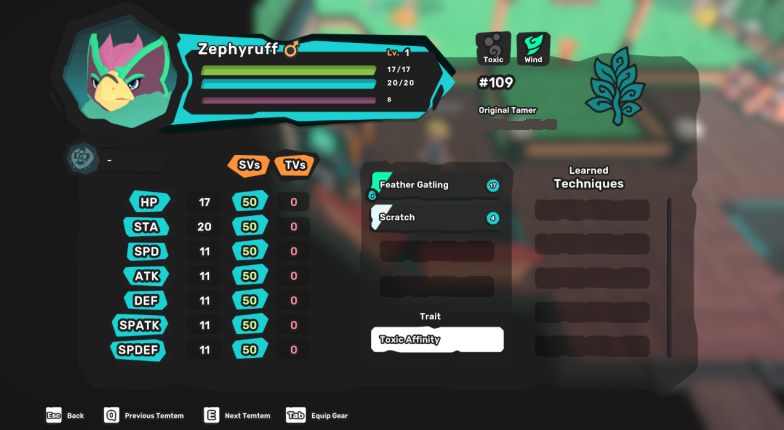 Temtem - PERFECT 7SV Zephyruff Toxic Affinity | eBay