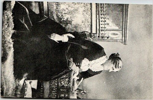 Louisa May Alcott Portrait Postcard 1907 Concord MA House Party Message ...