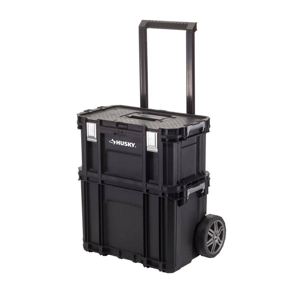 22 in. Husky Portable Rolling Tool Box on Wheels Cart Part Organizer ...