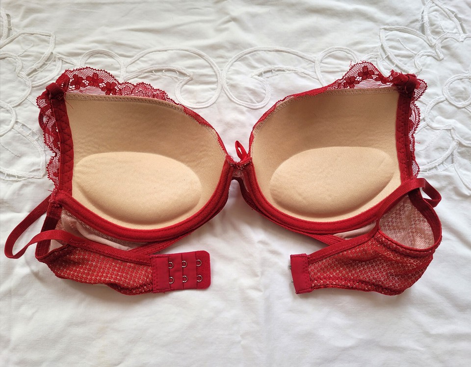 Pleasure State White Label Red Empire Contour Bra Size 12B 34B 75B ...
