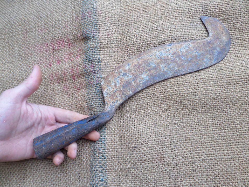 ANTIQUE VINTAGE FALX BILLHOOK SLASHER GARDEN TOOL | eBay