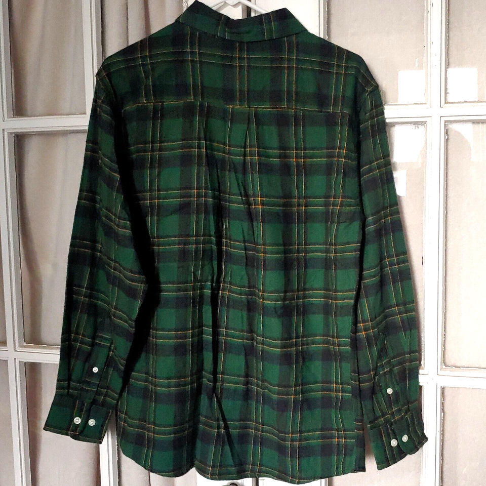 Y2K Mens Basic Editions Green Tartan Plaid Flannel Shirt S Kmart NOS ...