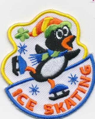 Boy Girl cub ICE SKATING penguin party visit Fun Patches Crest Badge ...