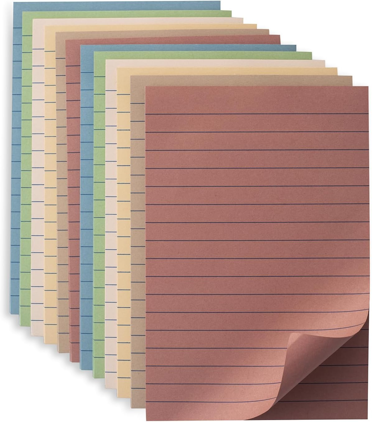 (12 Pack) Lined Sticky Notes 4X6 in Ruled Stickies Super Sticking Power ...