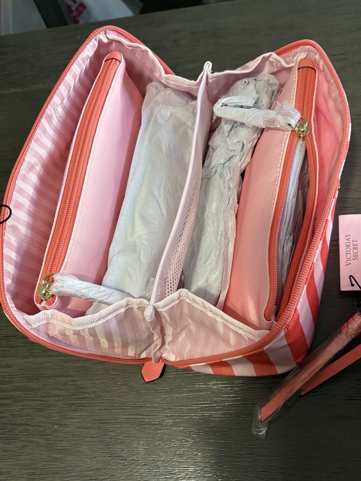 2x Victoria's Secret Travel Makeup Cosmetic Case Pouch Glow Orange ...