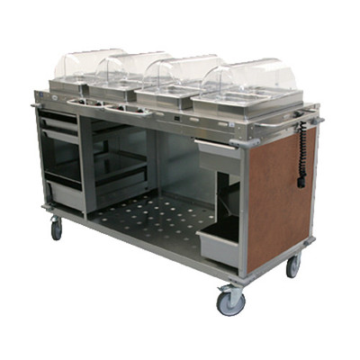 Cadco CBC-HHHH-L1 Electric MobileServ Hot Food Buffet Cart - 4 Buffet ...