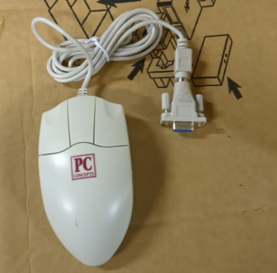 White DB9 Serial Mouse 100% Compatible with Older Systems Vintage Mini ...