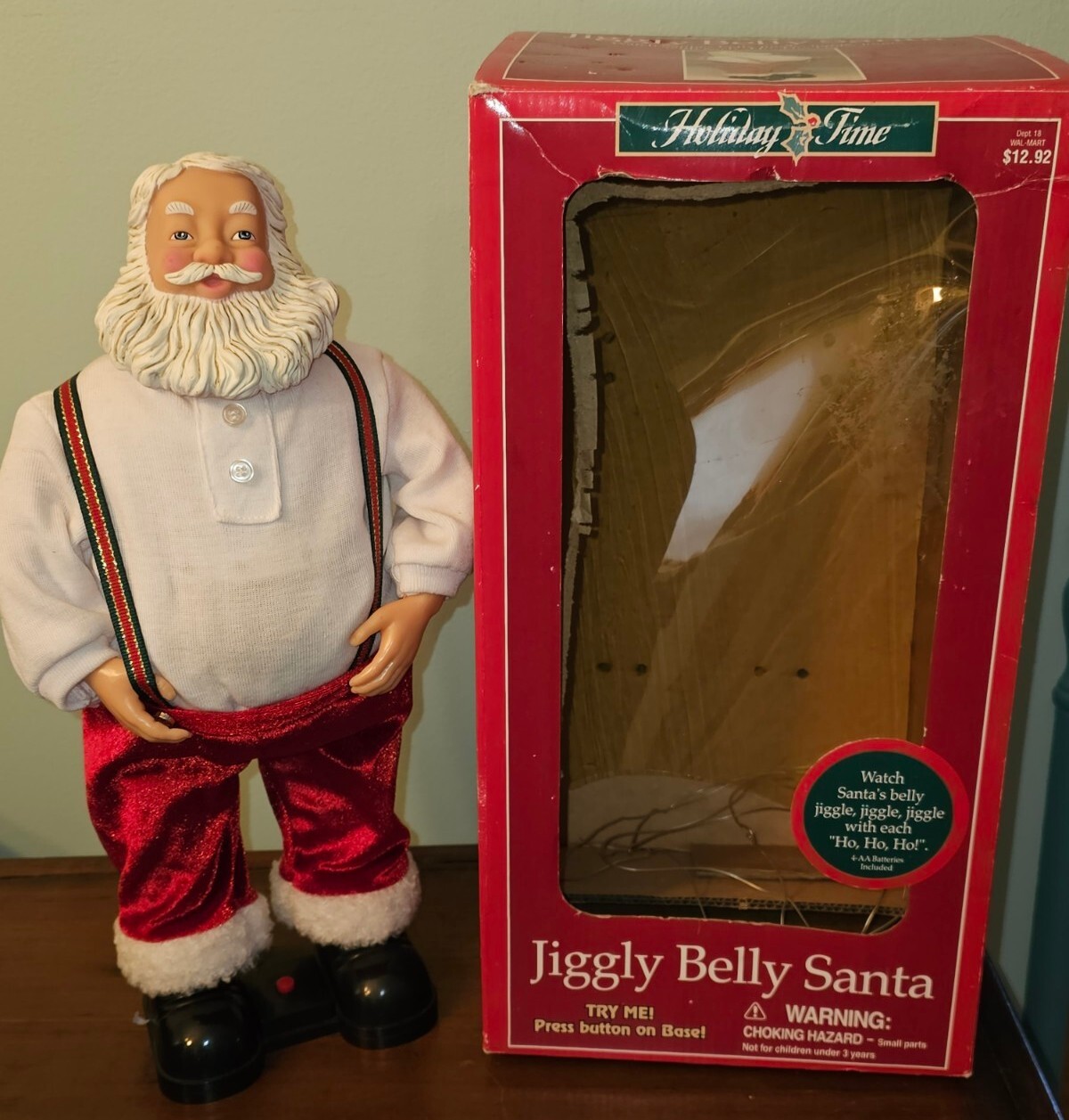 Vintage Animated Holiday Time Jiggly Belly Santa Clause Jiggle Ho Ho Ho ...