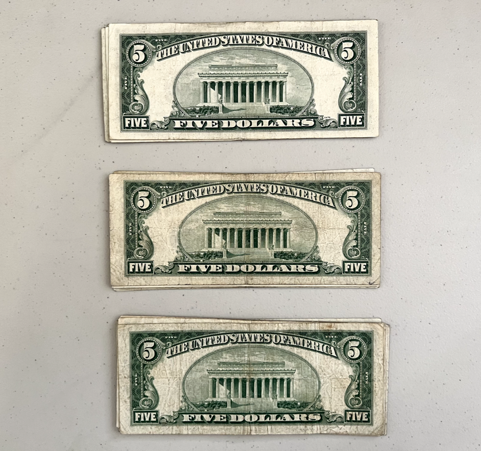1953 STAR NOTE Five Dollar Blue Seal Note Silver Certificate Old US ...