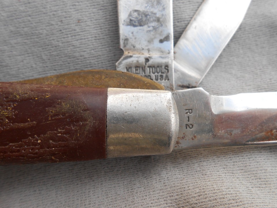 VINTAGE KLEIN TOOLS CHICAGO USA UTILITY ELECTRICAL KNIFE UNUSUAL BLADE ...