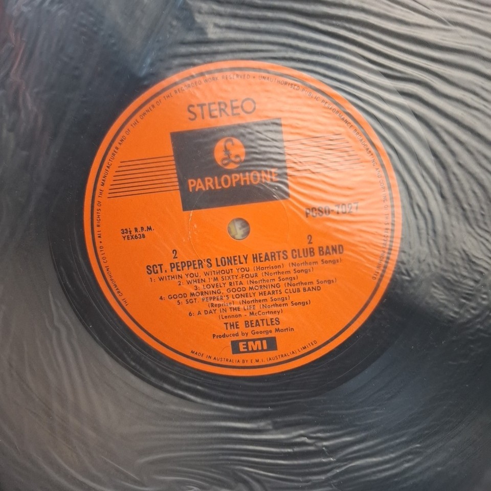 Vintage Beatles Sgt Peppers Lonely Hearts Club Band VINYL ALBUM ...