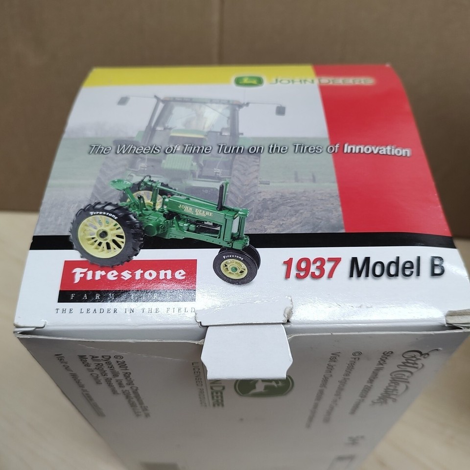 Ertl 1/16 John Deere Model B 1937 Tractor Firestone Ed. #29202P 0776/ ...