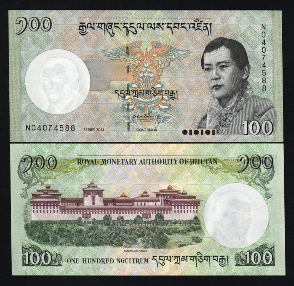 Bhutan 100 NGULTRUM P-32 2011 Tashichho Dzong UNC World Currency ...