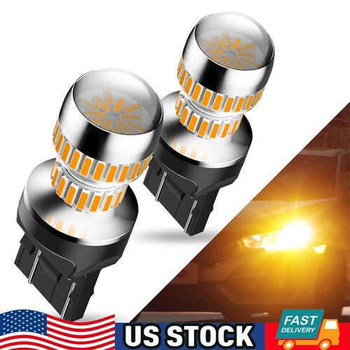 Amber 7443 7444 LED Front Turn Signal Blinker Light Bulbs No Hyper ...