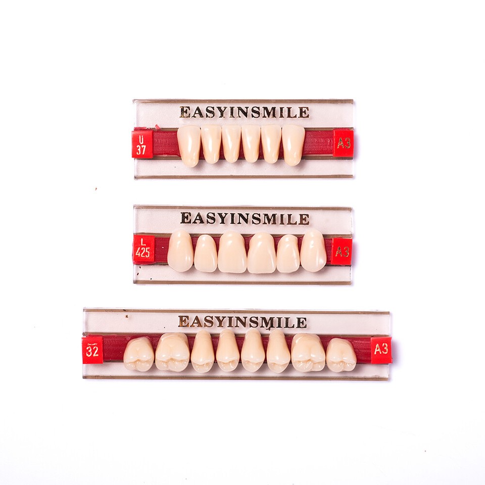 84/96 Pcs Dental Acrylic Resin False Teeth Denture Glossy Whole/U/L ...