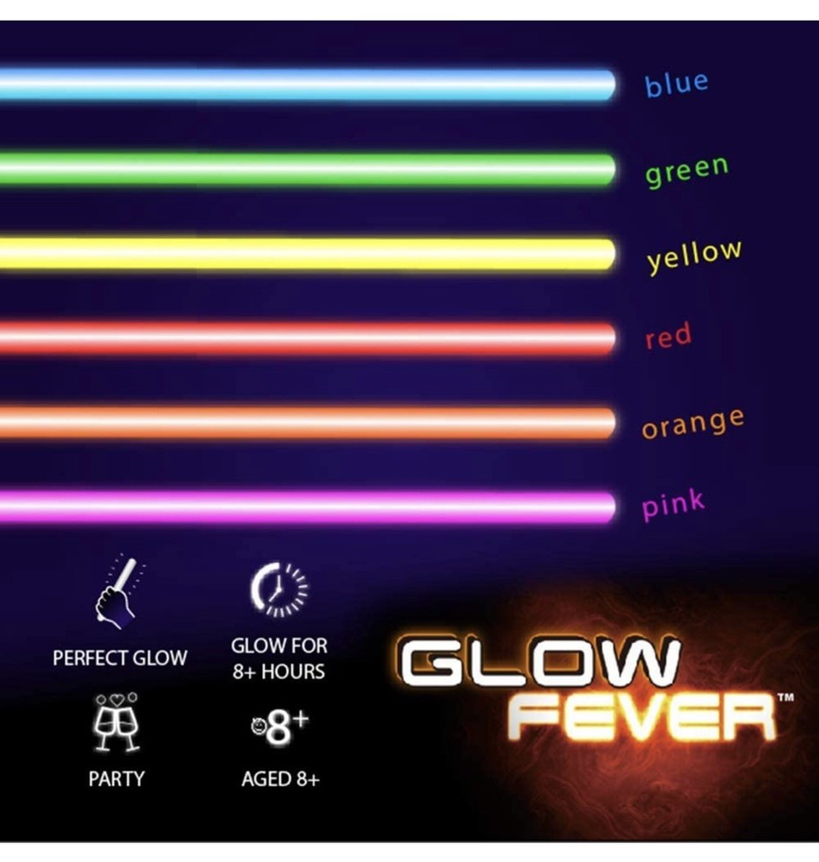 Glow Fever Glow Stick Bulk 600ct 8” Jumbo Stick, Ultra Bright | eBay