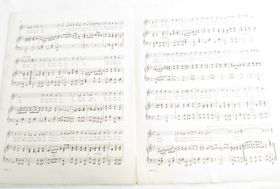 Ten Little Fingers and Ten Little Toes Down In Tennessee Sheet Music ...