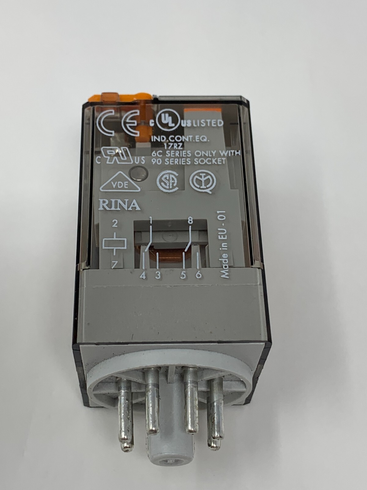 Finder 60.12.8.120.0040 Power Relay DPDT 120V 10A 90 Series Socket 8 ...