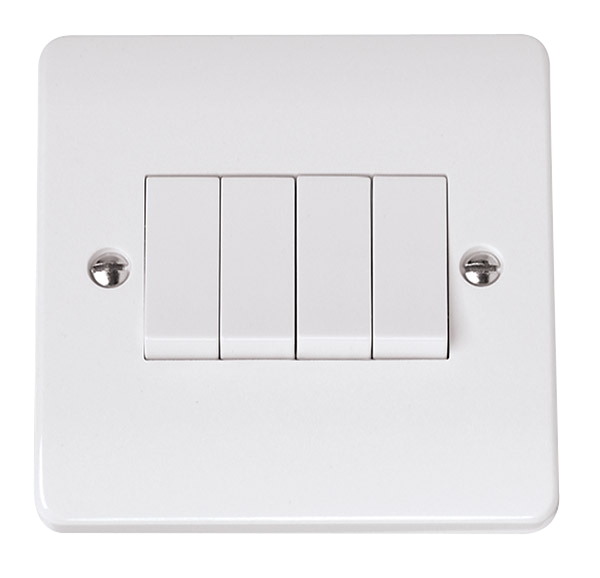 Four Gang Switch Plate Black