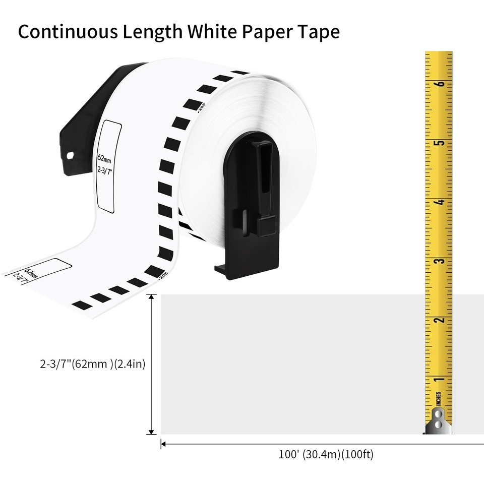 4roll DK-2205 Continuous Labels for Brother QL-1100 1110NWB 800 810W ...