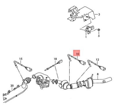 Genuine Exhaust Gas Temperature Sensor VW AUDI Touareg Audi Q7 7L6 ...