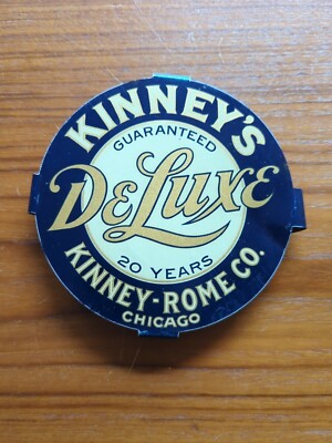 Kinney's Deluxe Kinney-Rome Co. Antique Tin Sign 5” x 5” Chicago ...