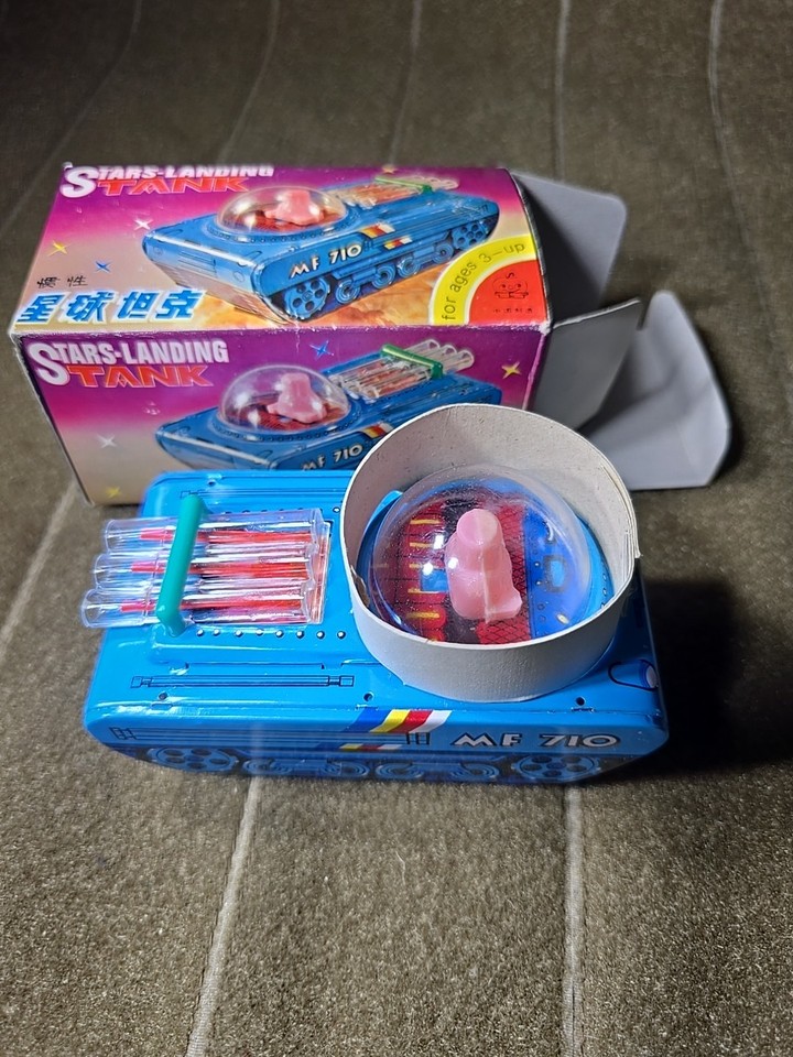 Vintage Stars-Landing Tank MF 710 Friction Tin Toy. New In Box | eBay