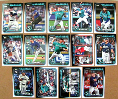 ⚾ 2024 Topps Series 1 and 2 Baseball Seattle Mariners 23 Card Team Set ...