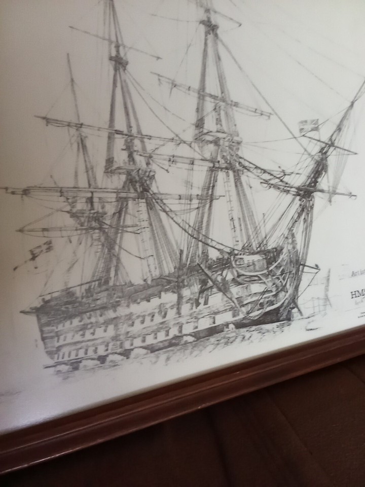 HMS Victory Print of A Drawing By John Eggitt 1979 | eBay UK