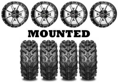 Kit 4 Interco Swamp Lite Tires 27x10-12 on Frontline 556 Machined ...