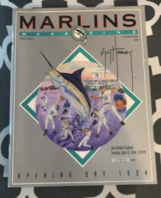 Guy Harvey Signed Marlins Program 1994 Opening day Numbered Florida ...