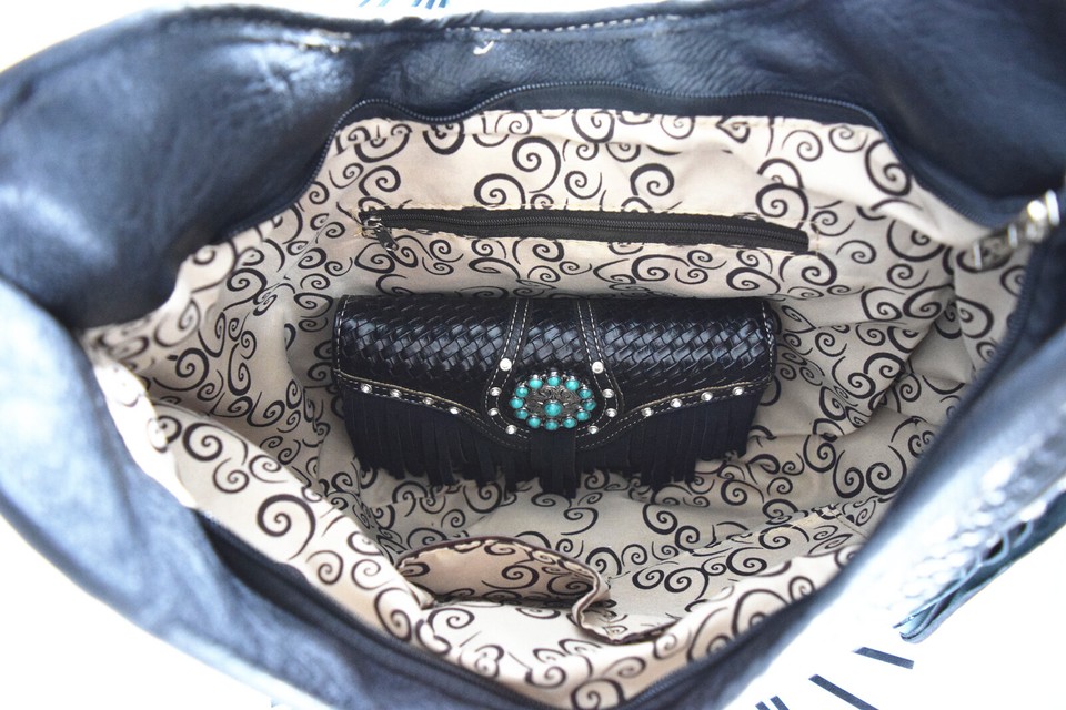 Western Fringe Conchos Handbag Concealed Carry Purse Women Shoulder Bag ...