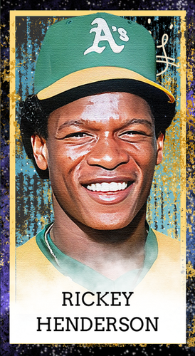 Rickey Henderson Original ACEO Tobacco Art Card Oakland Athletics | eBay