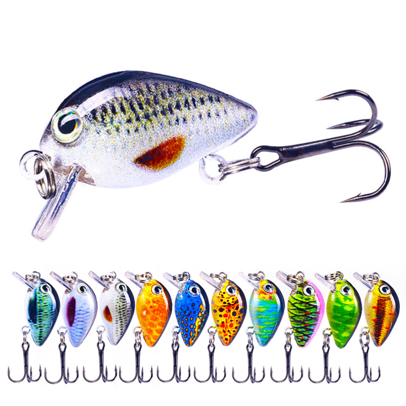 10PCS Fishing Lures Lots Of Mini Minnow Fish Bass Tackle Hooks Baits ...