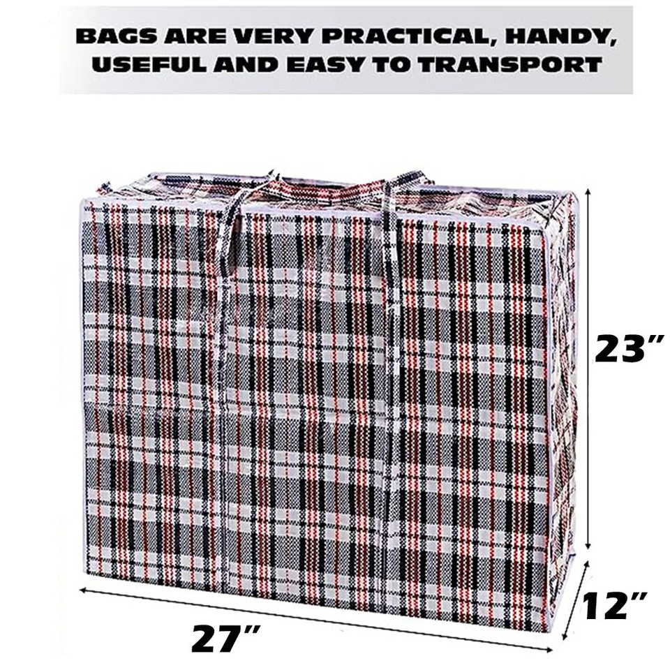 Reusable Large Jumbo Heavy Duty Laundry Bag Big Zipper Bag(Color may ...
