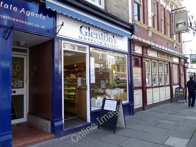 Photo 6x4 Street scene, Morpeth The scene shows Glenton's Bakery and ...