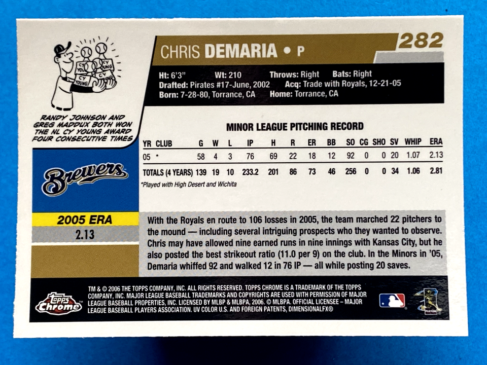 2006 Topps Chrome Chris Demaria #282 | eBay