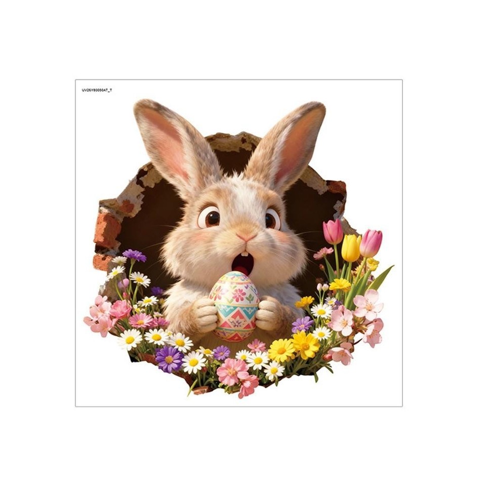 Easter Bunny Wall Stickers, Cute Easter Egg Window Sticker B4C2 | eBay ...