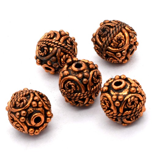 20 PCS 10MM SOLID COPPER BALI BEAD ANTIQUE COPPER 24 | eBay