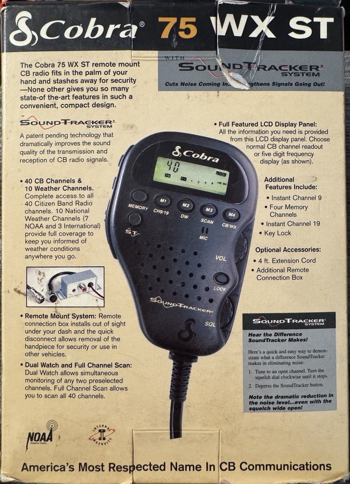 Cobra 75 WX ST Compact CB Radio with Soundtracker System Open Box Looks ...