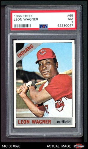 1966 Topps #65 Leon Wagner Indians PSA 7 - NM | eBay