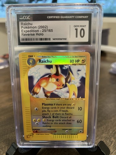 2002 Pokemon TCG Expedition Base Set Reverse Holo Raichu #25/165 ...
