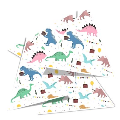 4x Triangle Vinyl Stickers Dinosaur Happy Birthday Pattern Kids #170156 ...